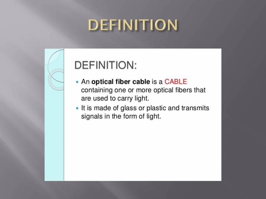 Fiber Optics - PowerPoint Slides - LearnPick India