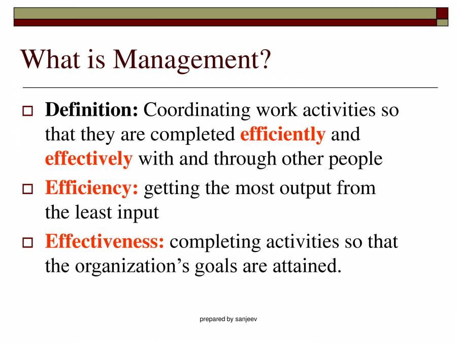 Management Overview For Young BBA And MBA Students - PowerPoint Slides ...