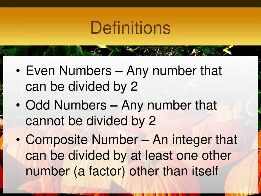 Prime Numbers Definition