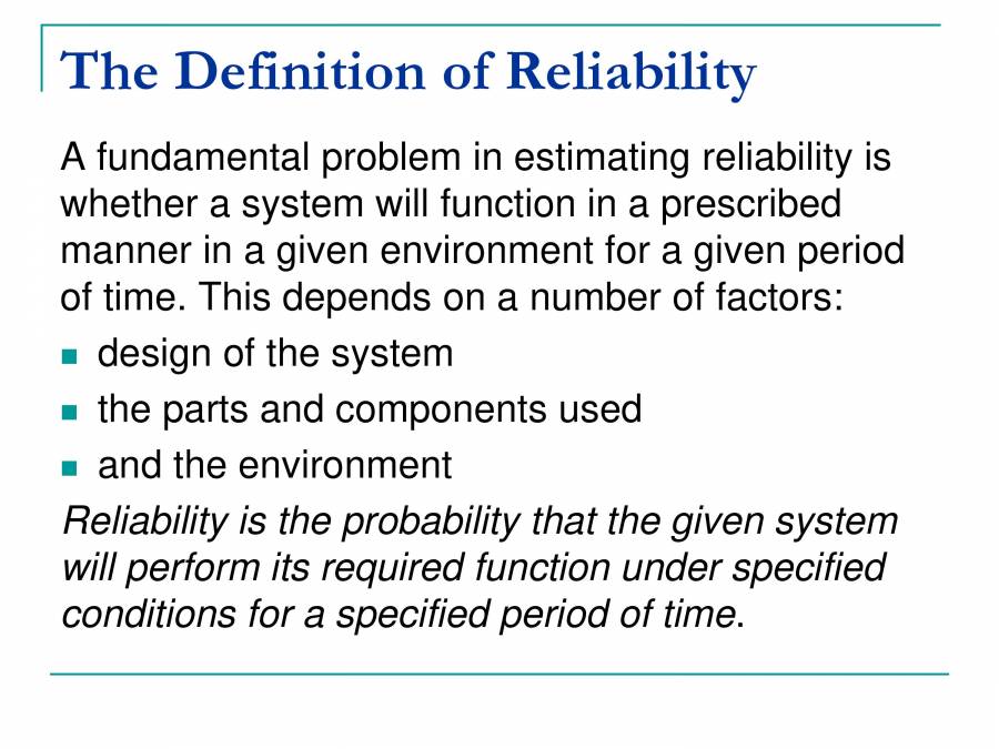Software Reliability - PowerPoint Slides - LearnPick India