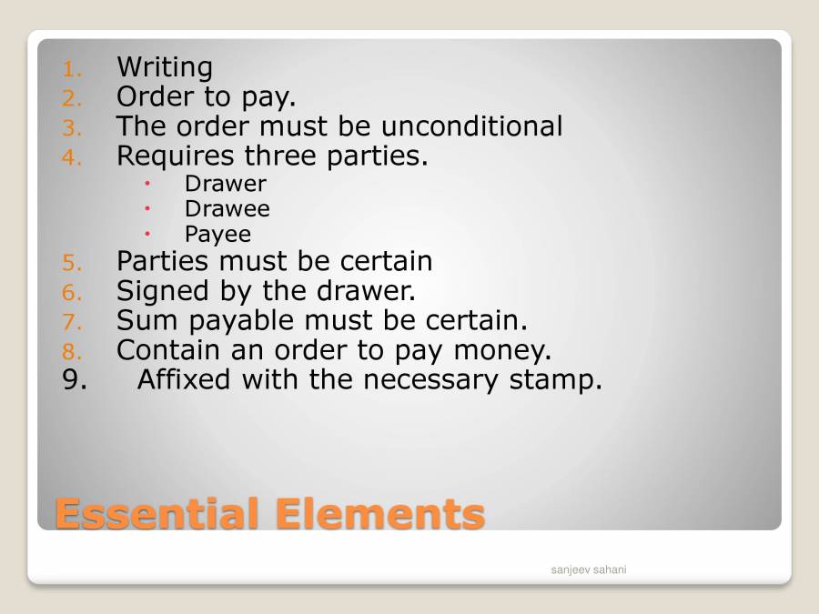 PPT On Negotiable Instrument Act - PowerPoint Slides - LearnPick India