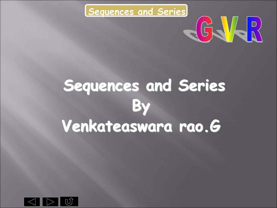 Sequences And Series - PowerPoint Slides - LearnPick India