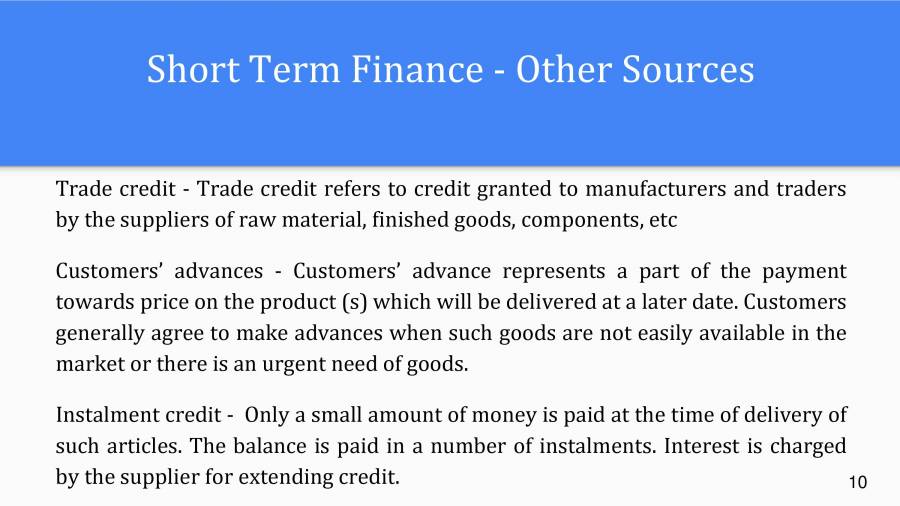 Sources Of Finance - PowerPoint Slides - LearnPick India