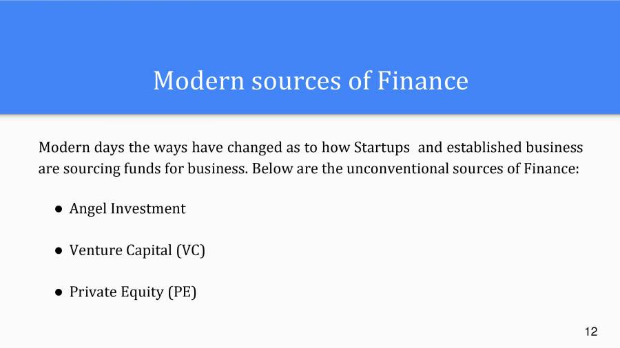 Sources Of Finance - PowerPoint Slides - LearnPick India