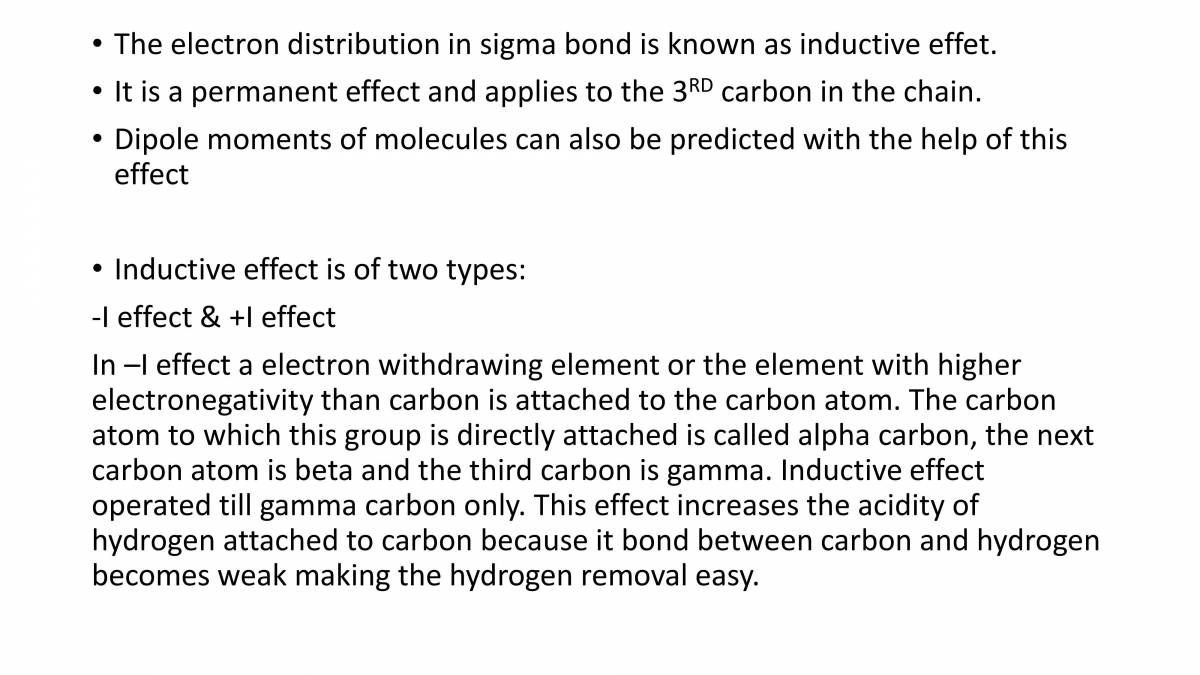Inductive Resonance And Hyper Conjugation Effects - PowerPoint Slides ...