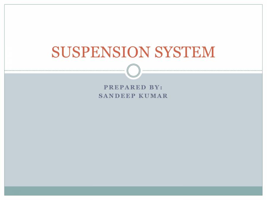 Suspension System - PowerPoint Slides - LearnPick India