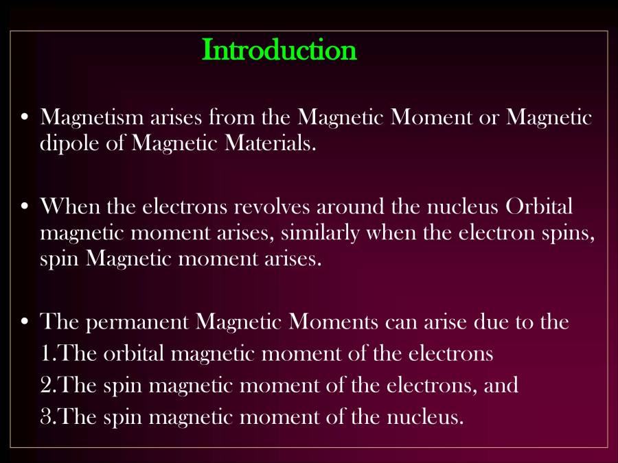 Magnetic Property Of Material - PowerPoint Slides - LearnPick India
