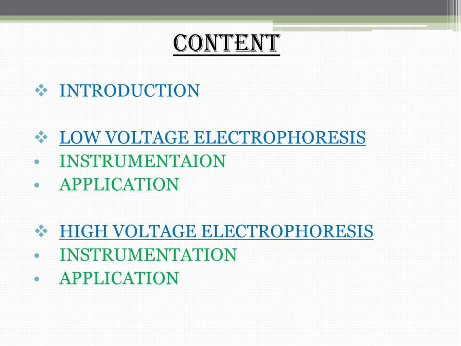 Low And High Voltage Electrophoresis - PowerPoint Slides - LearnPick India