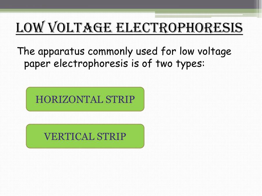 Low And High Voltage Electrophoresis - PowerPoint Slides - LearnPick India