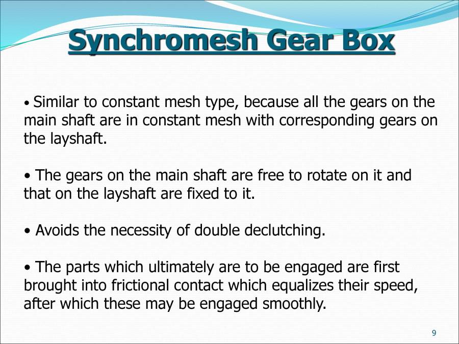 Gear Box In Transmission System - PowerPoint Slides - LearnPick India