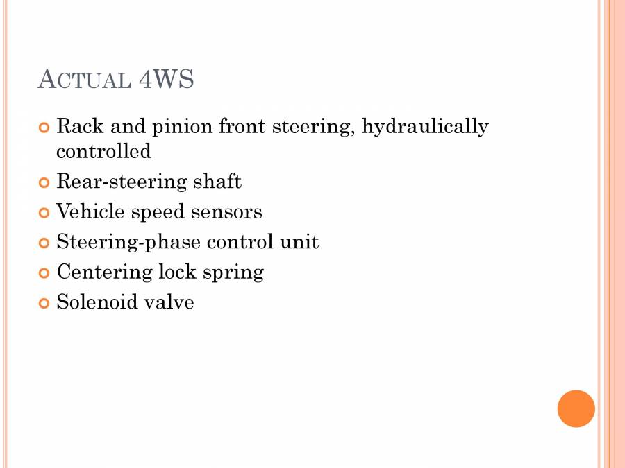 Four Wheel Steering System - PowerPoint Slides - LearnPick India