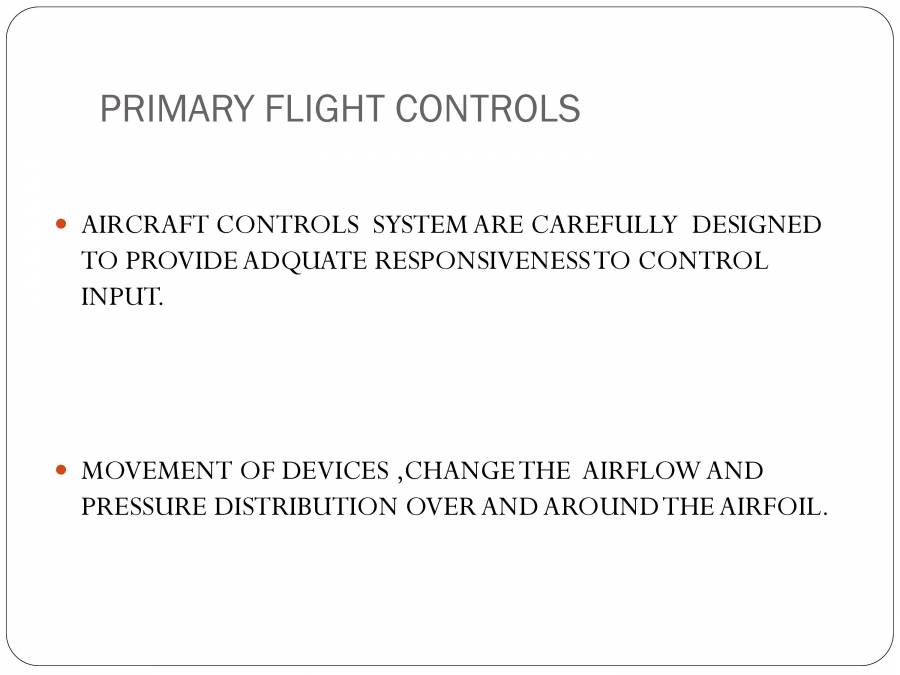 Aircraft Primary Control Surfaces - PowerPoint Slides - LearnPick India