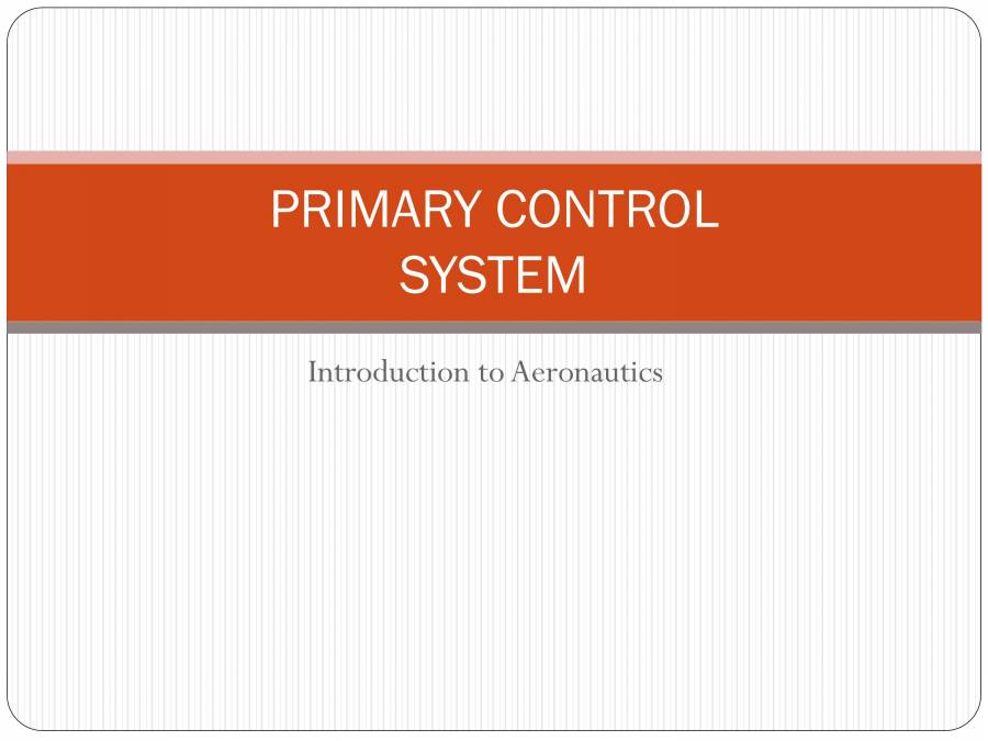 Aircraft Primary Control Surfaces - PowerPoint Slides - LearnPick India