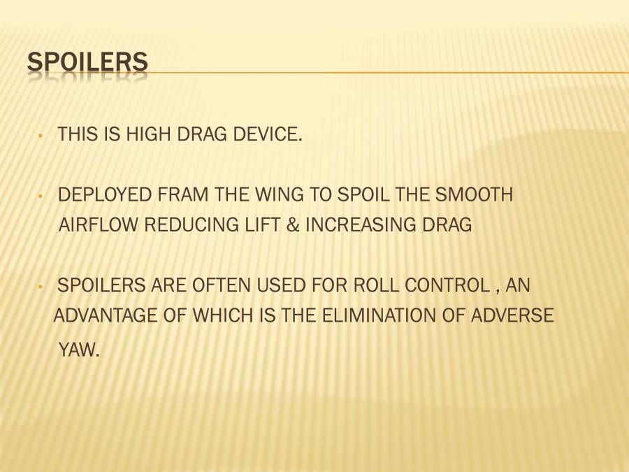 Aircraft Secondary Control Surfaces - PowerPoint Slides - LearnPick India