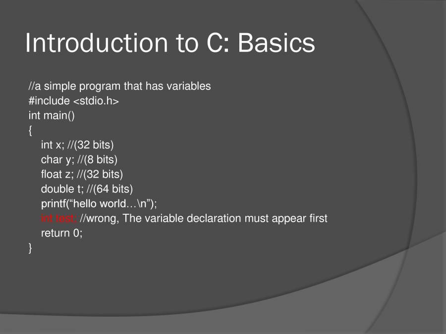 In To C Programming - PowerPoint Slides - LearnPick India
