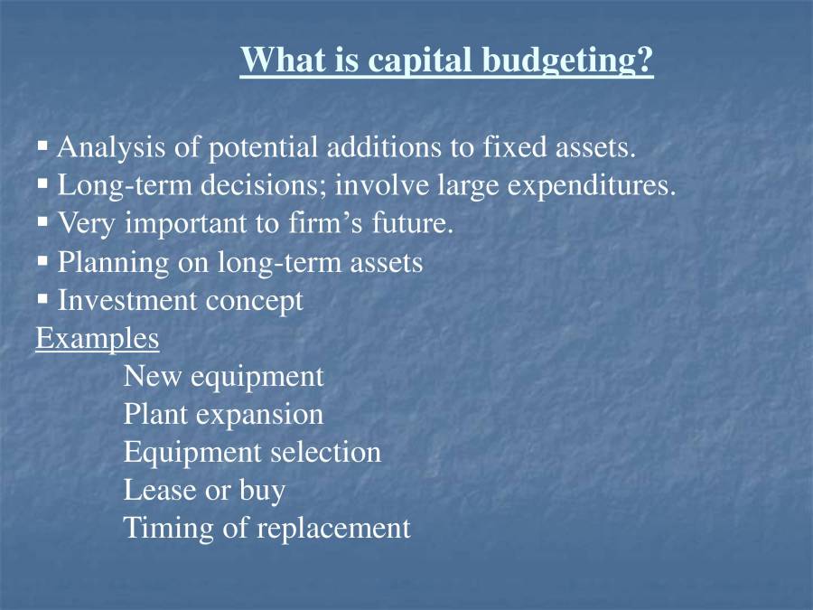 Capital Budgeting - PowerPoint Slides - LearnPick India