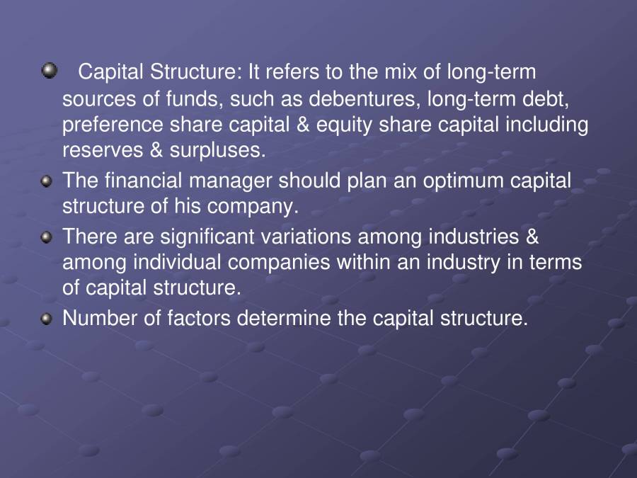 Capital Structure - PowerPoint Slides - LearnPick India