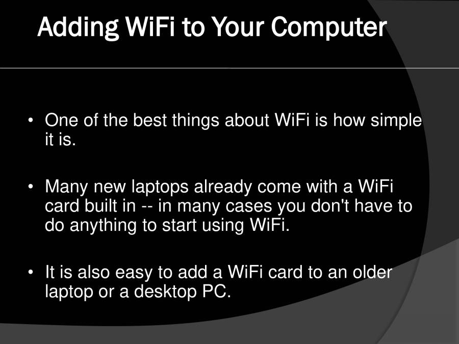 A Brief WIFI Presentation - PowerPoint Slides - LearnPick India