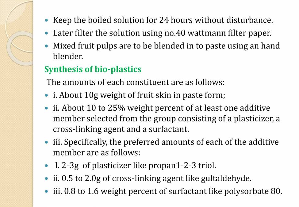 Bioplastic Synthesis - PowerPoint Slides - LearnPick India