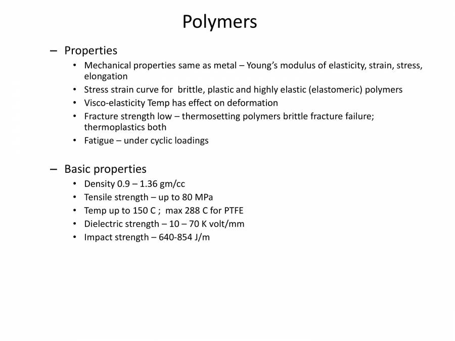 POLYMERS - Material Science For Engineering - PowerPoint Slides - LearnPick India