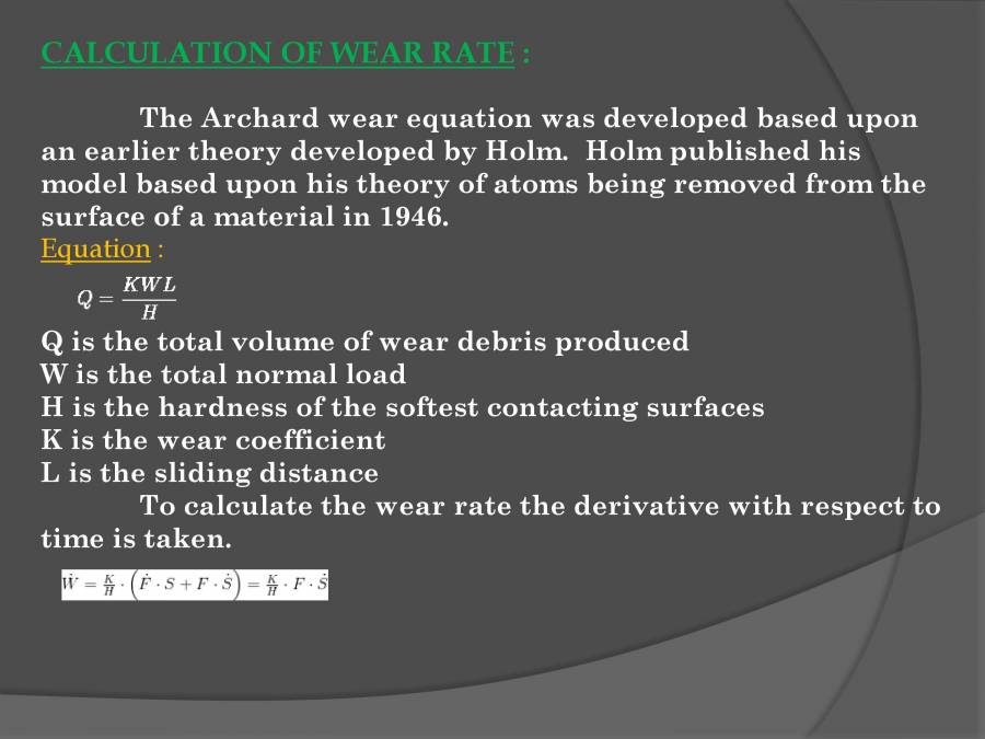 Wear-a Tribological Characteristic Of Surface - PowerPoint Slides ...