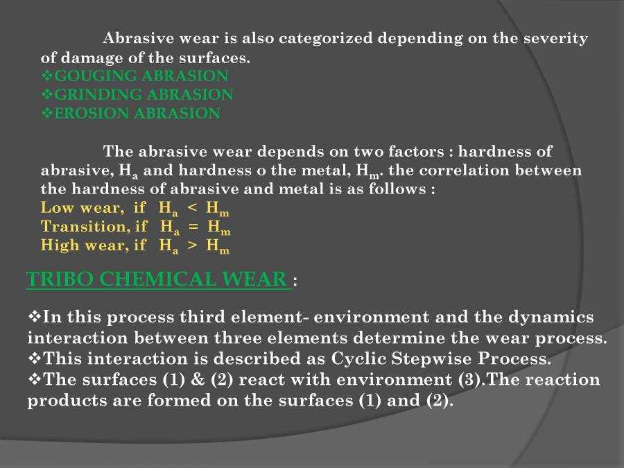 Wear-a Tribological Characteristic Of Surface - PowerPoint Slides ...