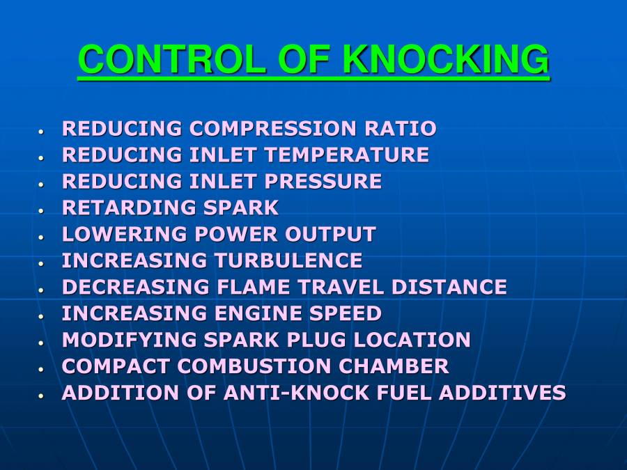 KNOCKING IN IC ENGINES - PowerPoint Slides - LearnPick India
