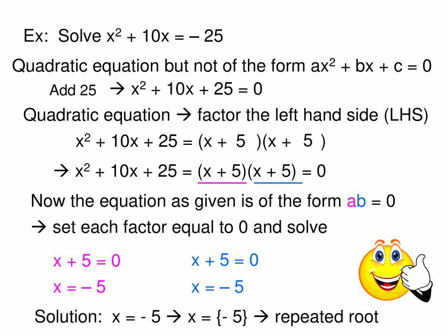 Mathematics - Quadratic Equation - PowerPoint Slides - LearnPick India