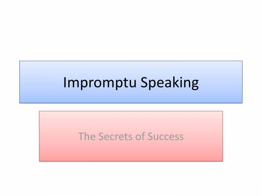 Impromptu Speaking - PowerPoint Slides - LearnPick India