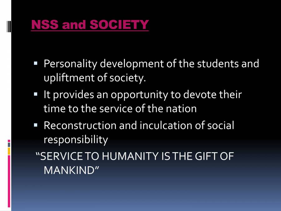 Social Well Being & Responsibilities If NSS - PowerPoint Slides ...