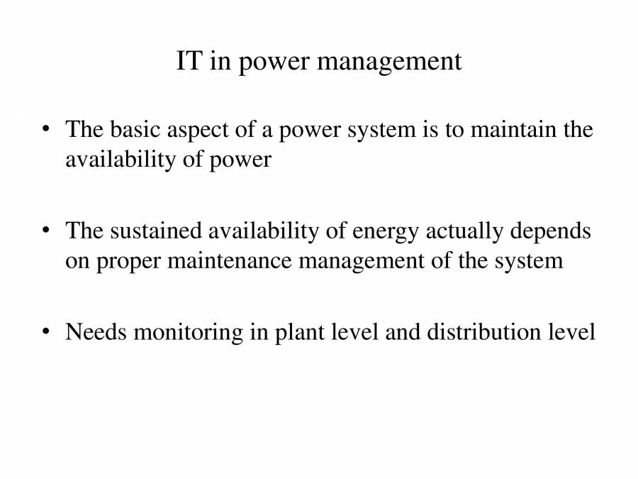 Role Of Information Technology In Power System - PowerPoint Slides ...