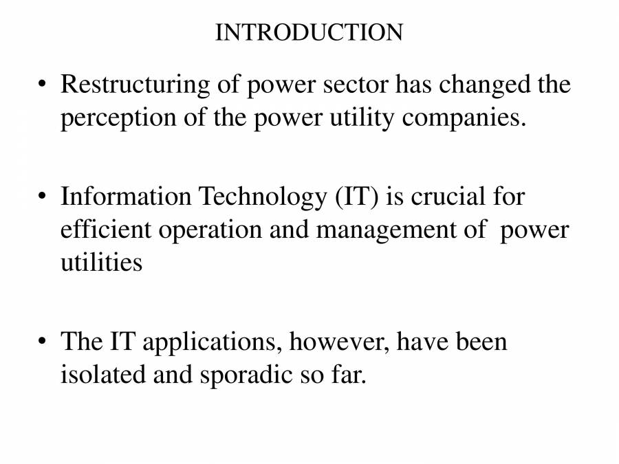 Role Of Information Technology In Power System - PowerPoint Slides ...