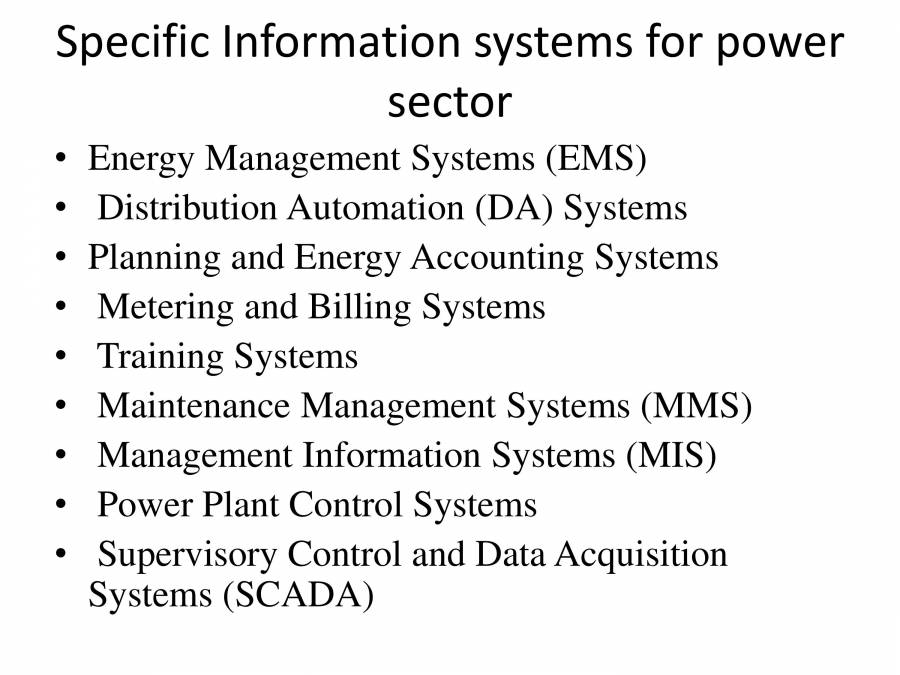 Role Of Information Technology In Power System - PowerPoint Slides ...