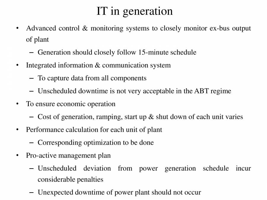 Role Of Information Technology In Power System - PowerPoint Slides ...