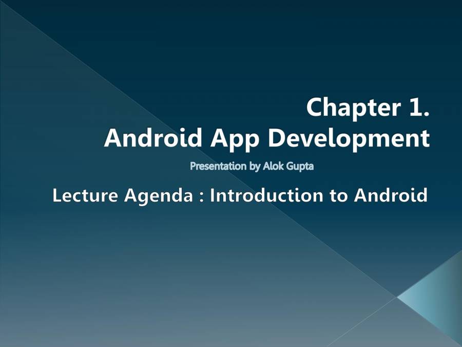 Android Introduction - PowerPoint Slides - LearnPick India