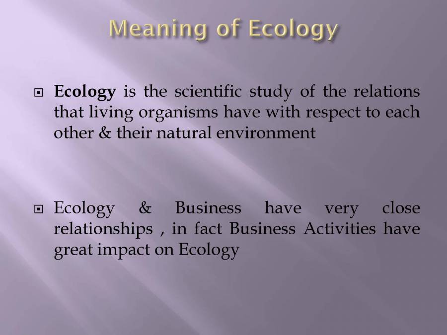 Ecological Issue In Business - PowerPoint Slides - LearnPick India