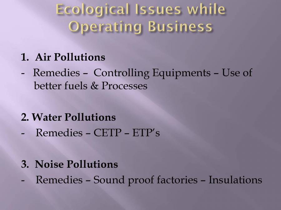 Ecological Issue In Business - PowerPoint Slides - LearnPick India