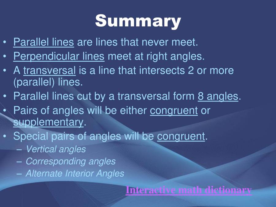 Parallel Lines And Traversals - PowerPoint Slides - LearnPick India