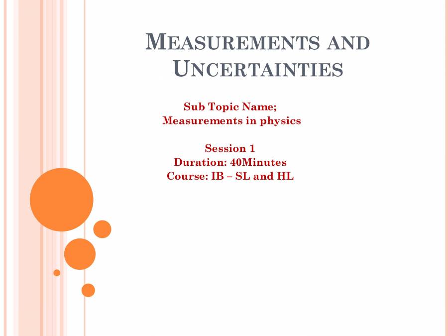 Measurements And Units - PowerPoint Slides - LearnPick India