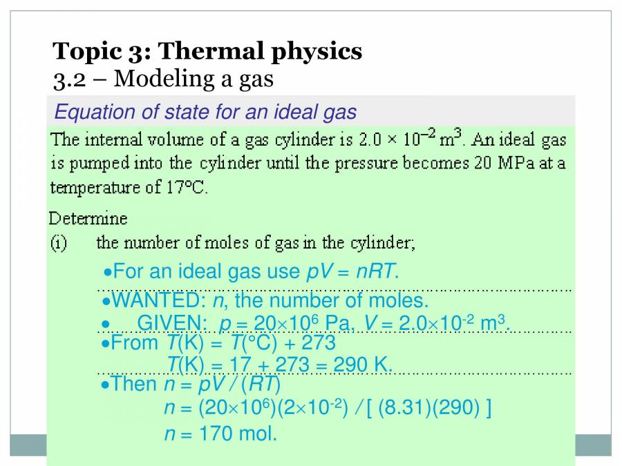 Thermal Physics - Modelling A Gas - PowerPoint Slides - LearnPick India