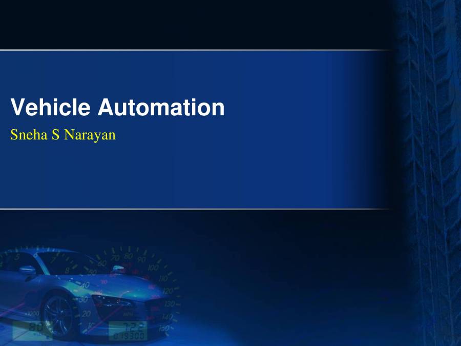 Vehicle Automation - PowerPoint Slides - LearnPick India