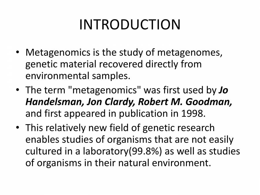 Metagenomic DNA Isolation - PowerPoint Slides - LearnPick India