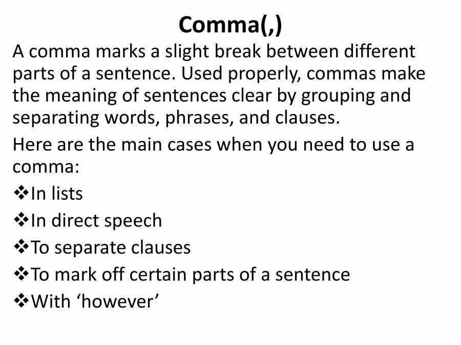 Grammar - Punctuation Marks And Its Usage - PowerPoint Slides ...