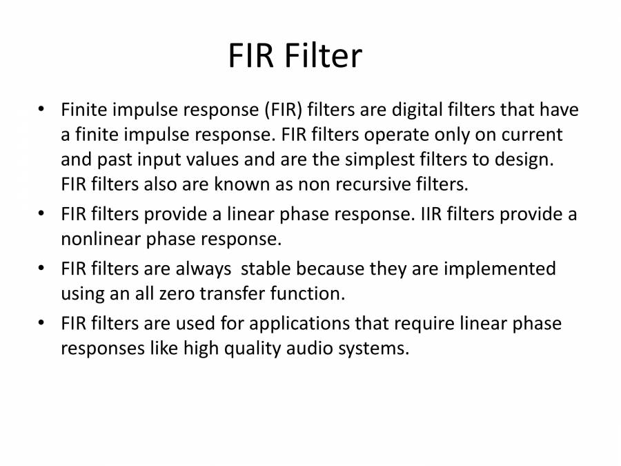 FIR Filter - PowerPoint Slides - LearnPick India