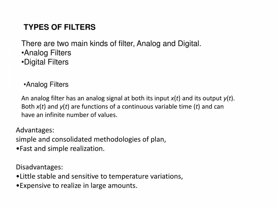 Types Of Digital Filters - PowerPoint Slides - LearnPick India