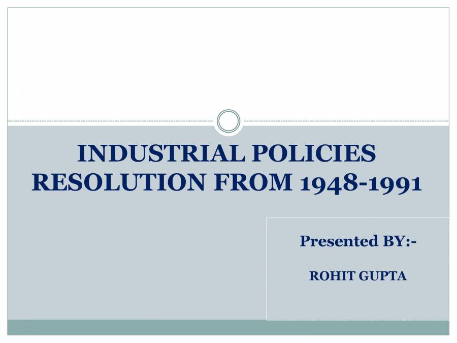 Industrial Policy Resolution - PowerPoint Slides - LearnPick India