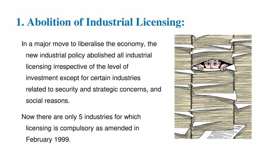 Recent Industrial Licensing Policy - PowerPoint Slides - LearnPick India