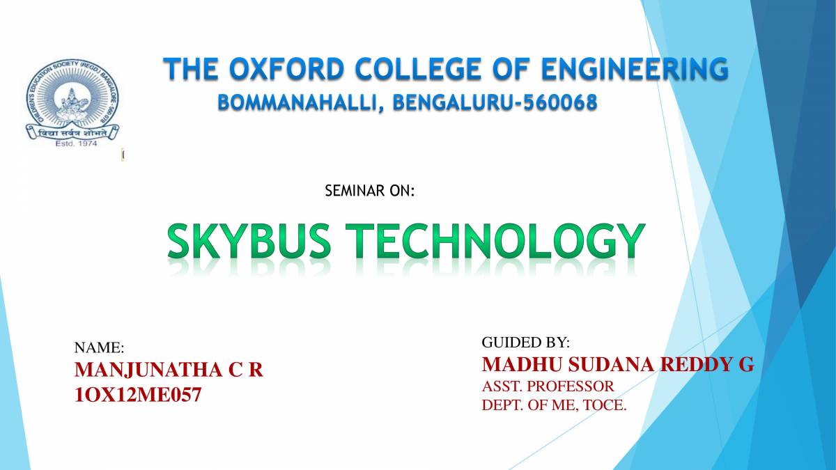 Sky Bus Technology - PowerPoint Slides - LearnPick India