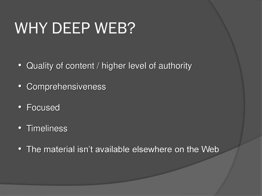 Deep Web Technology - PowerPoint Slides - LearnPick India