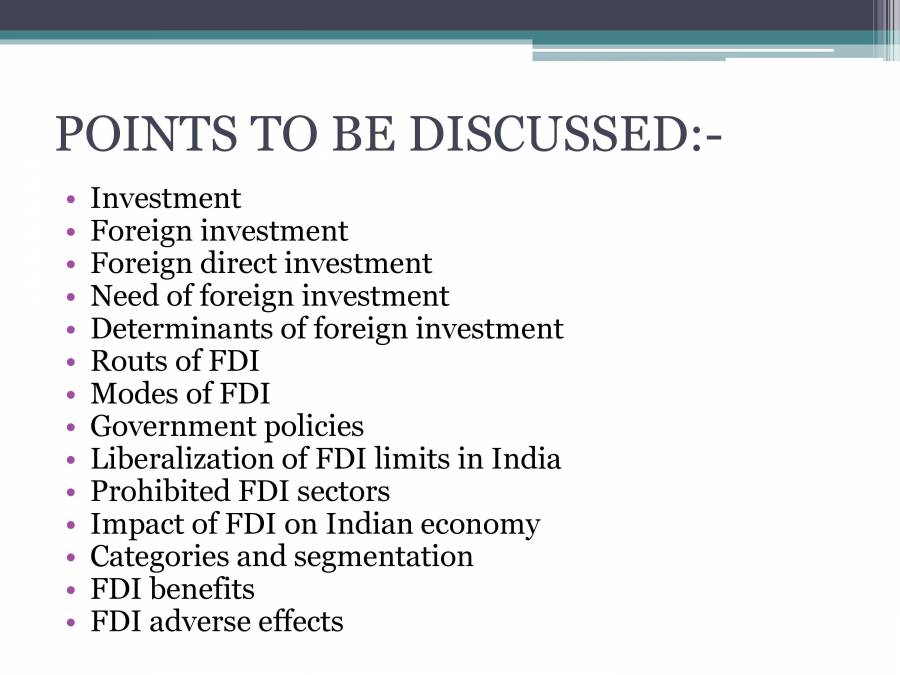 Foreign Direct Investment - PowerPoint Slides - LearnPick India